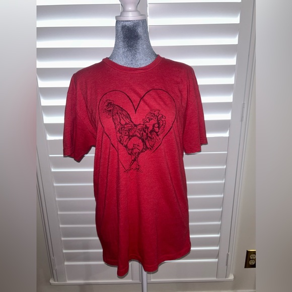 Silberfuchsnyc | Shirts | Mens Tee Red Heart Cck Chicken Rooster Shirt ...